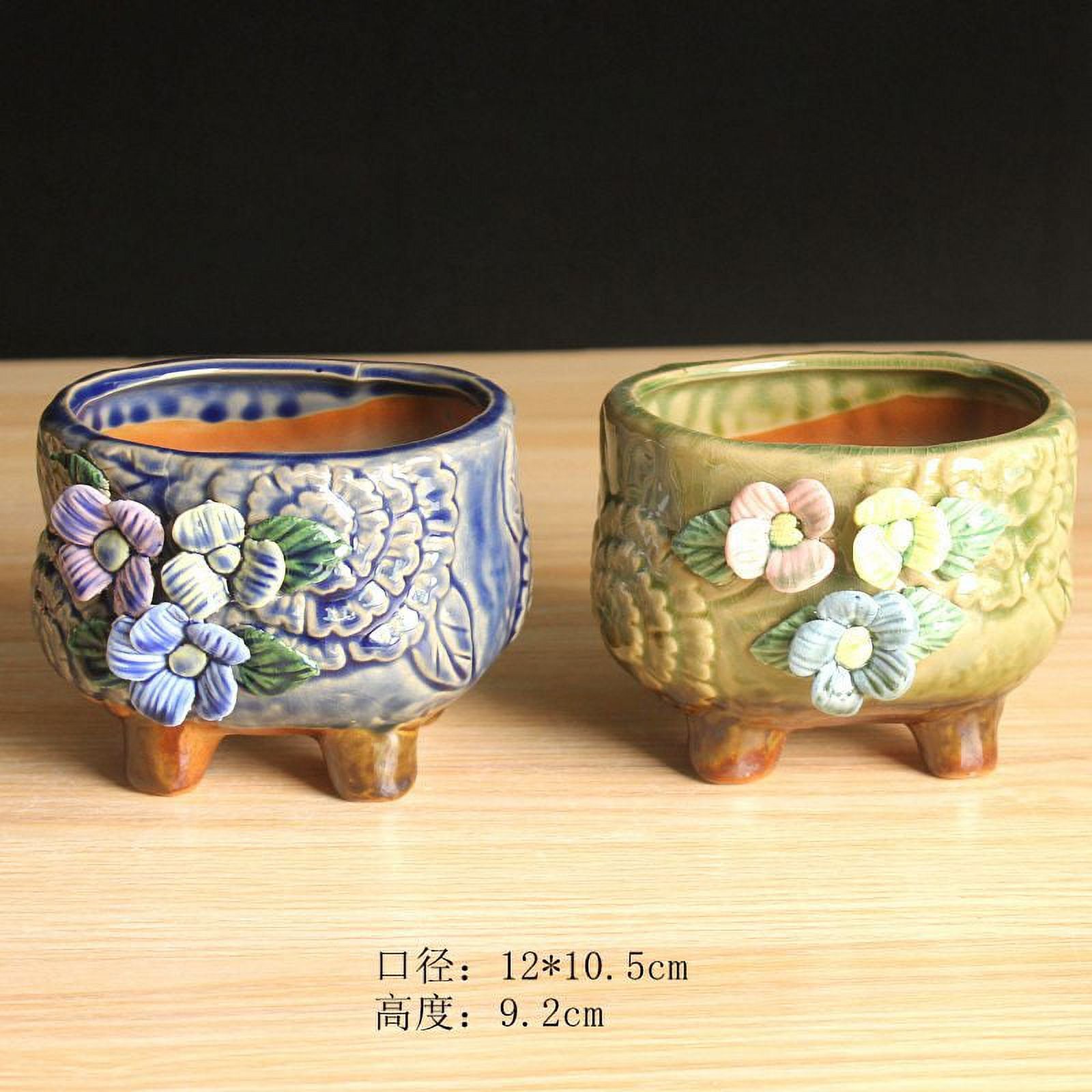 LivNxt Handcrafted Ceramic Succulent Planter - Desktop Potted Plant Pot ...