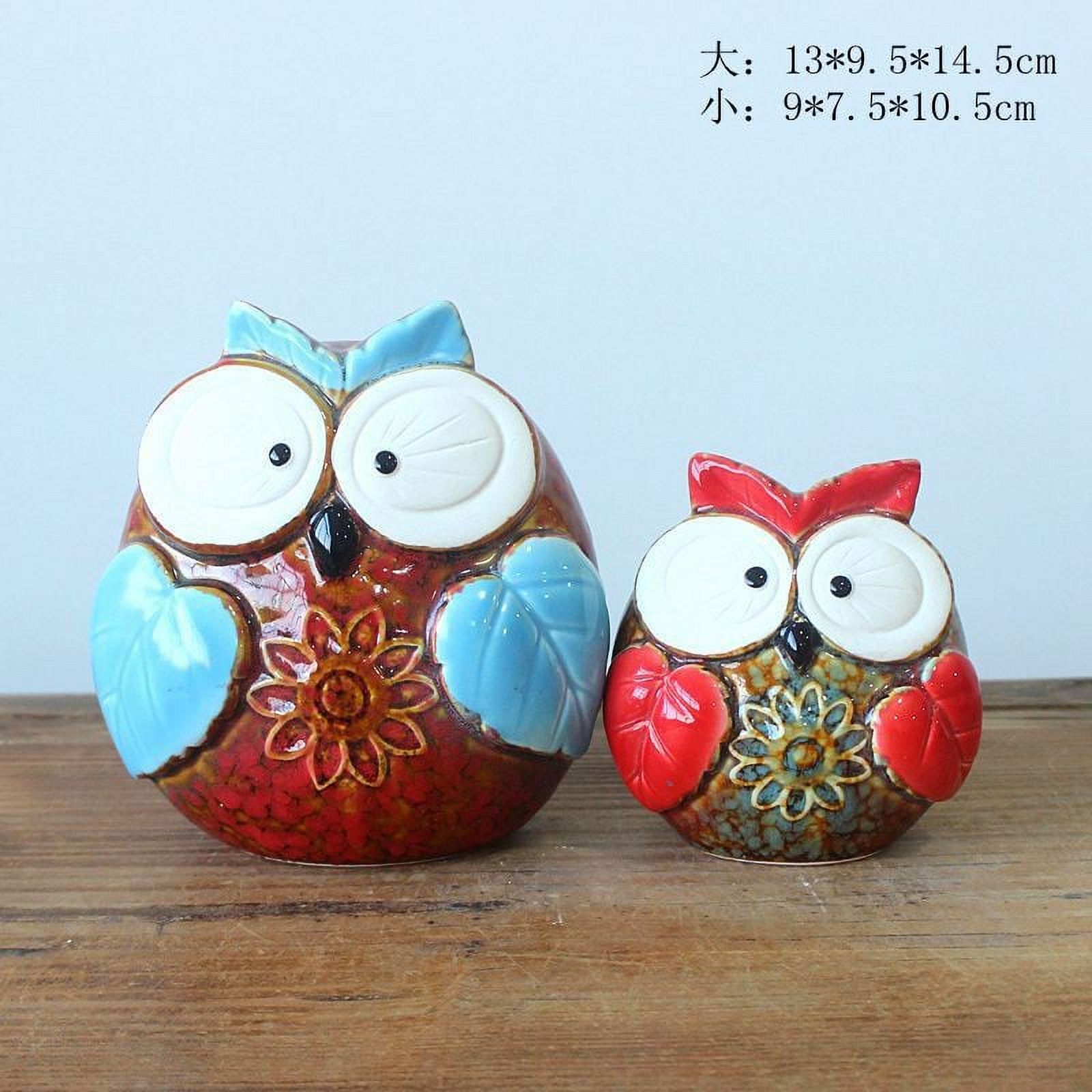 LivNxt Kiln-fired Ceramic Owl Artwork - European Style Owl Home ...