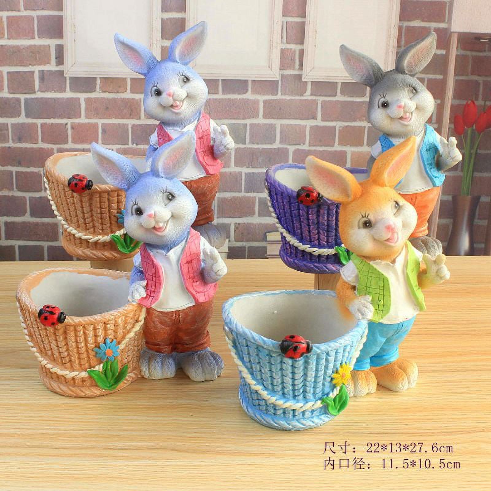 LivNxt Resin Rabbit Succulent Planter - Realistic Bunny Plant Pot ...