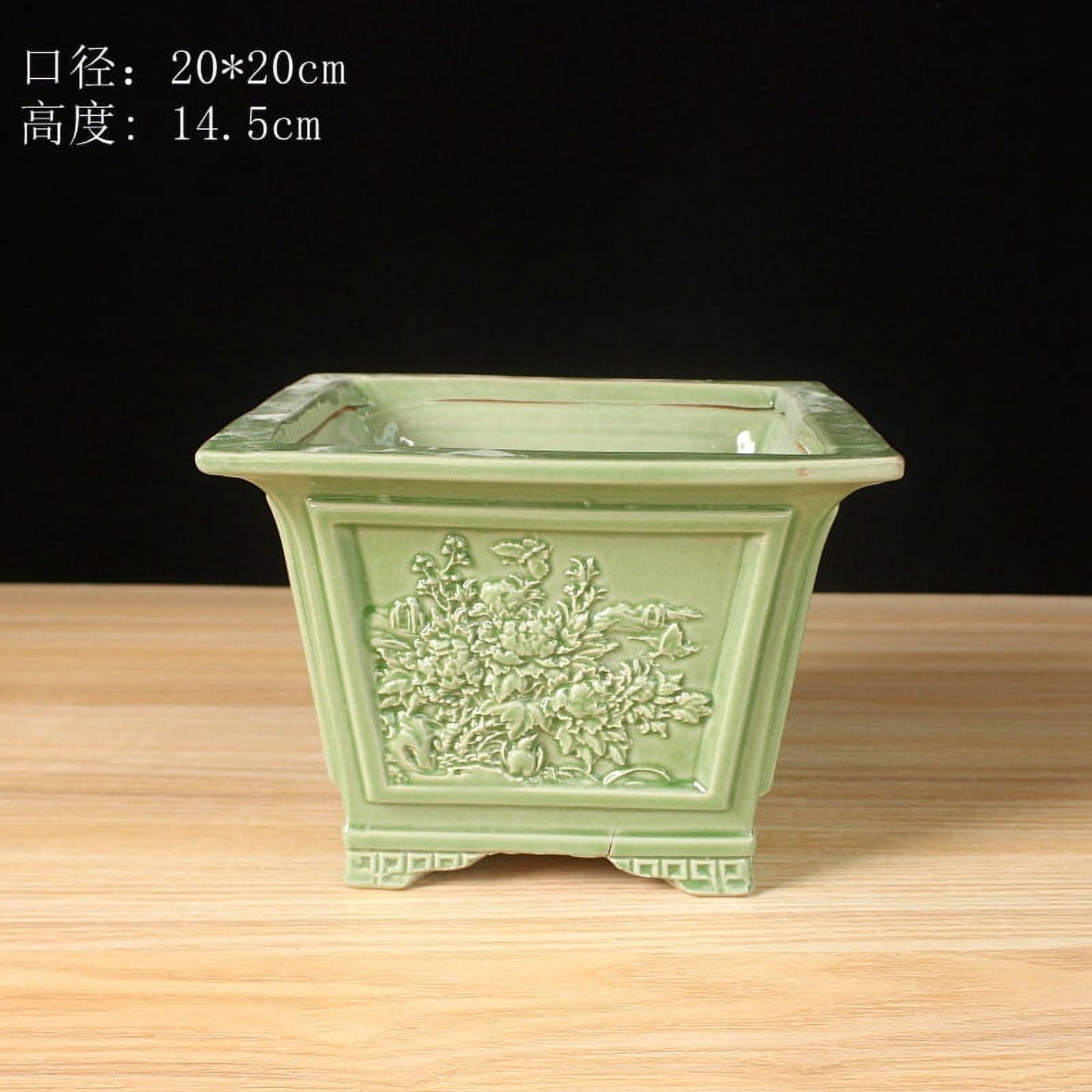 LivNxt Vintage Ceramic Plant Pot - Chinese Dragon Design Succulent ...
