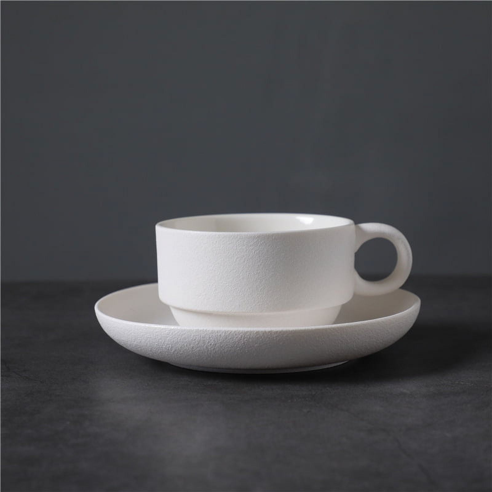 LivNxt White Porcelain Coffee Cup Set - Minimalist Ceramic Cups and ...