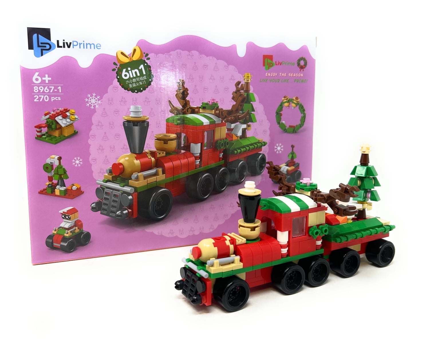 LivPrime Christmas Train Building Block Set - 6-in-1 Holiday Set for ...