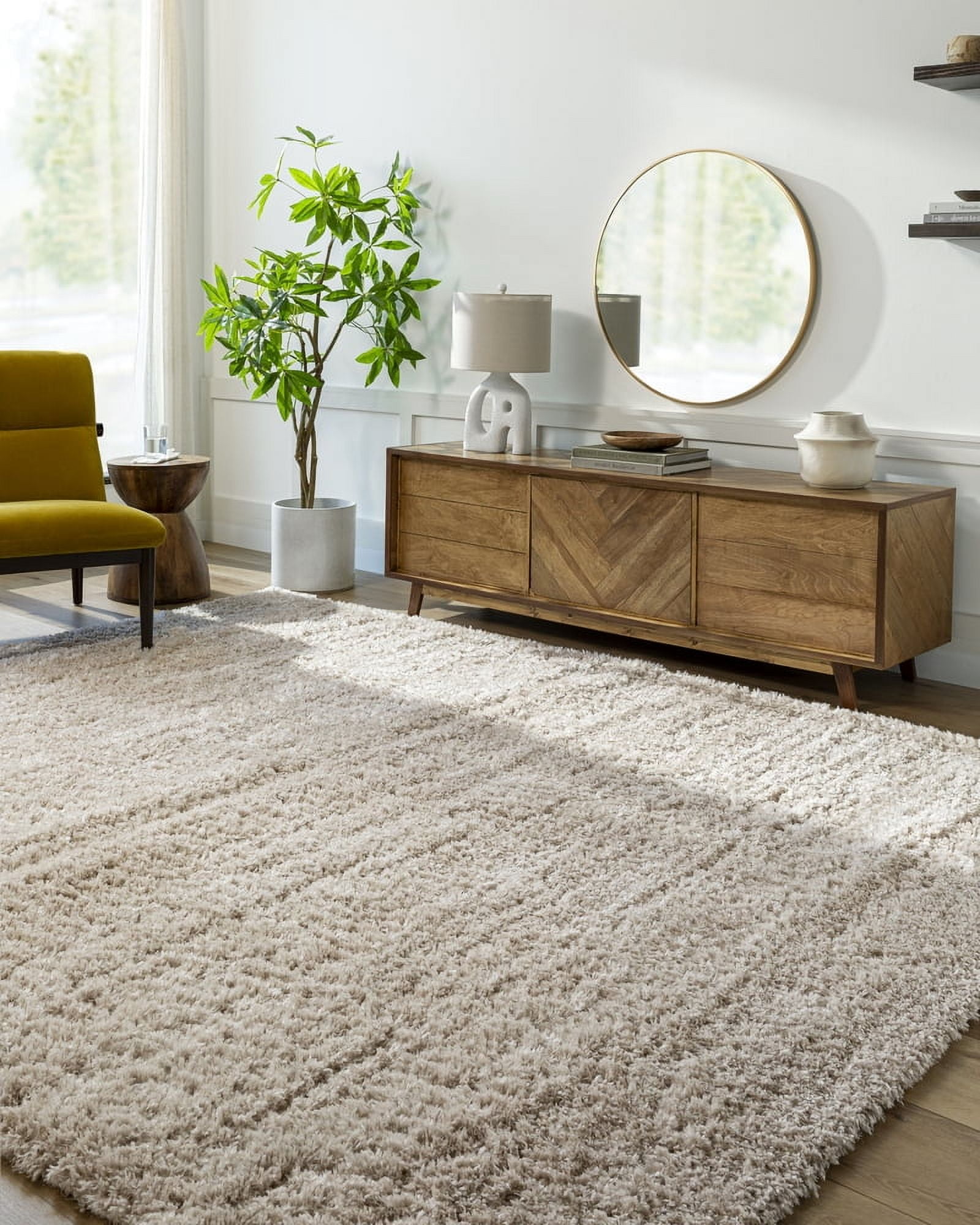 Livabliss Angora Shag Modern Area Rug,7'10" x 10',Beige - Walmart.com