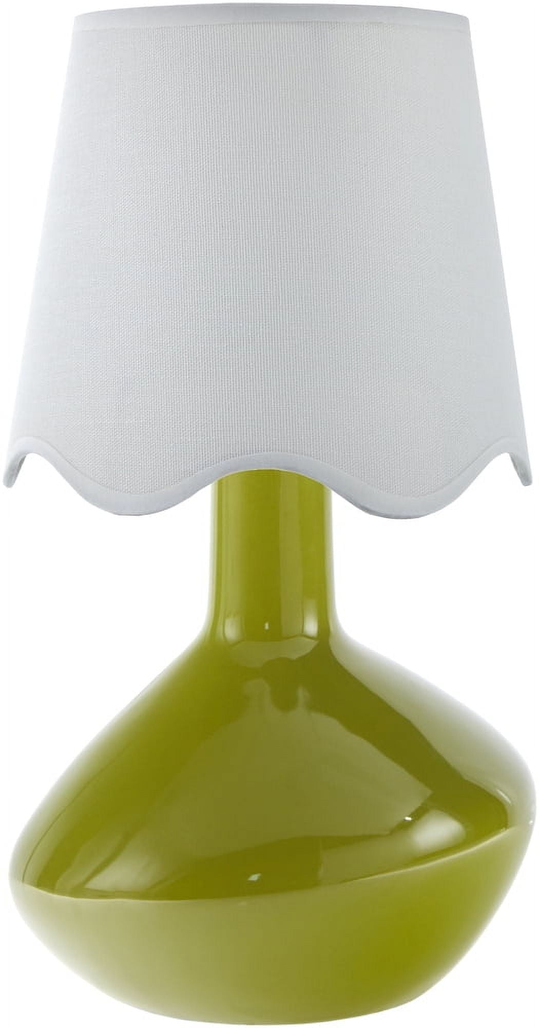 Livabliss Aviara Rustic Accent Table Lamp, 15-inch, Green with White ...