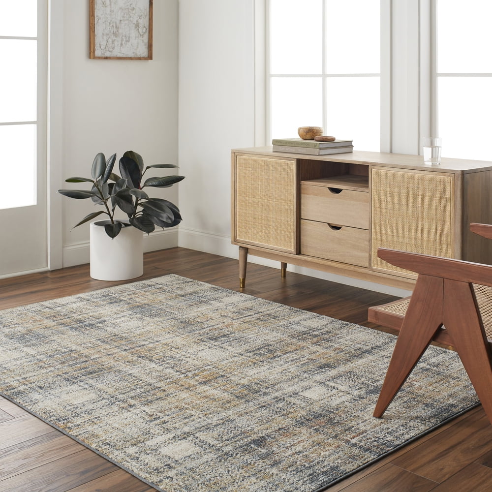 Livabliss Beckham Modern Plaid Area Rug,5' x 7'5",Taupe - Walmart.com