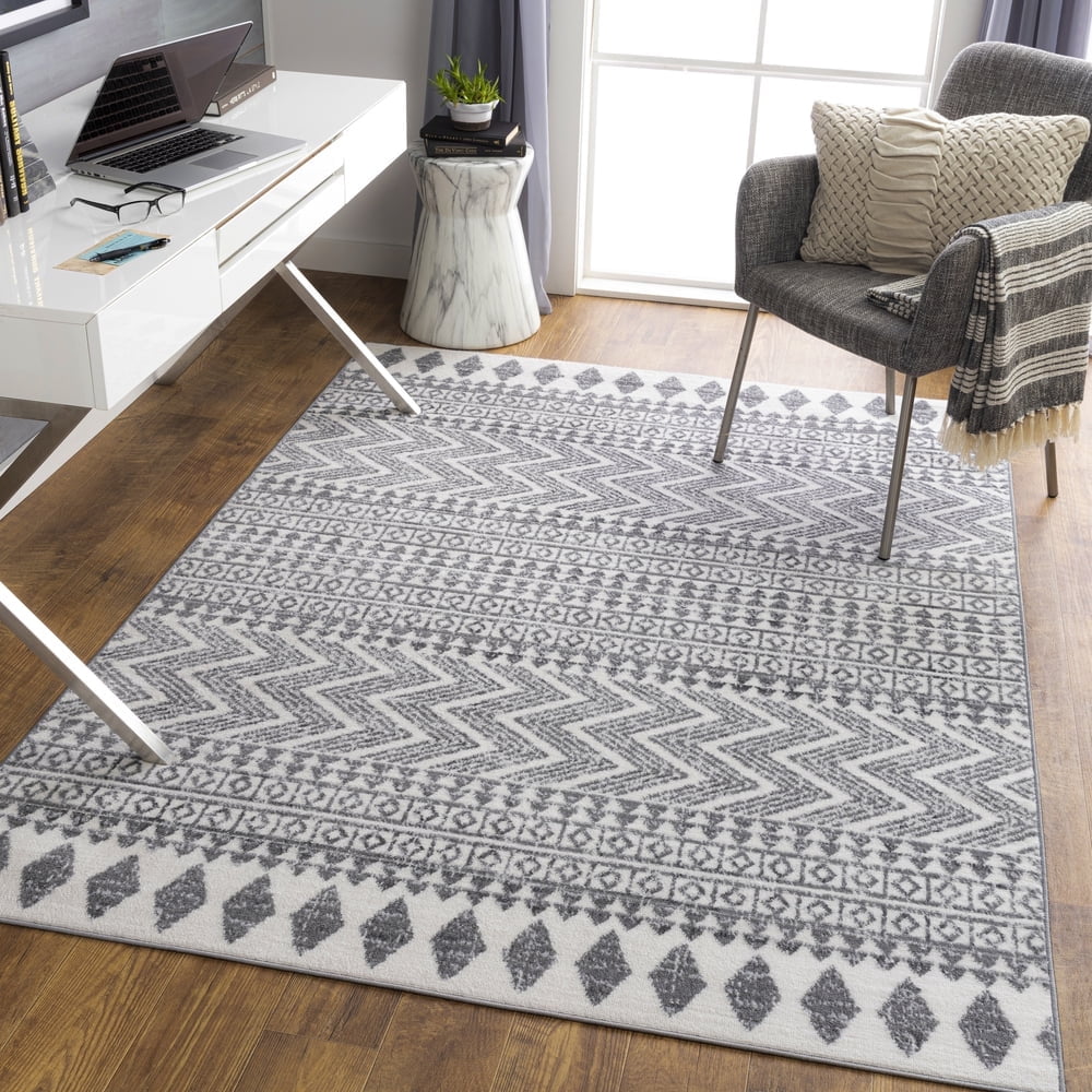 Livabliss Area Rugs for Living Room, 5x7 Cesar Global Gray Rug, Bedroom ...