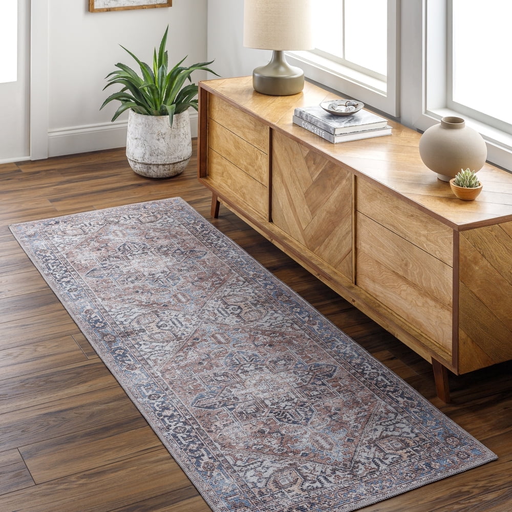 Livabliss Washable Rugs for Living Room, 3x10 Colin Traditional Peach ...
