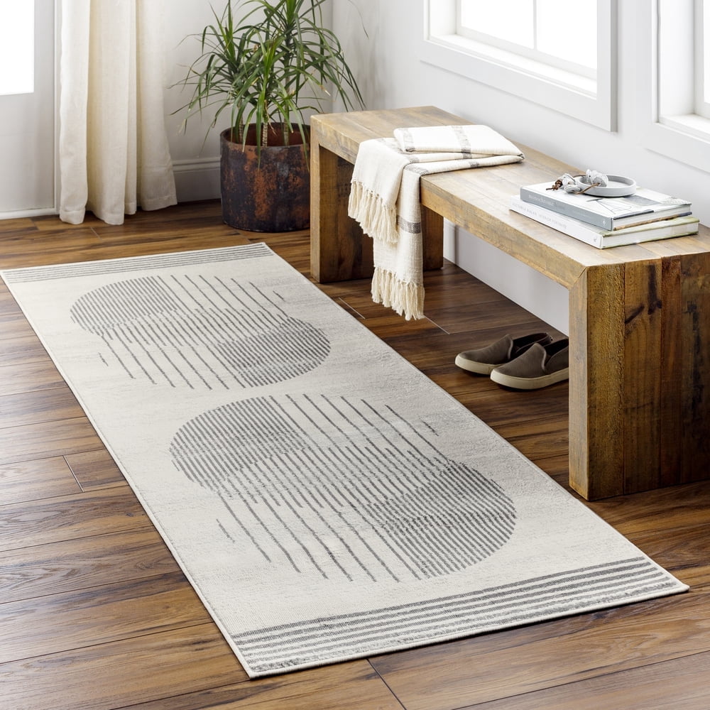 Livabliss Area Rugs for Living Room, 3x10 Floransa Modern Cream Runner ...
