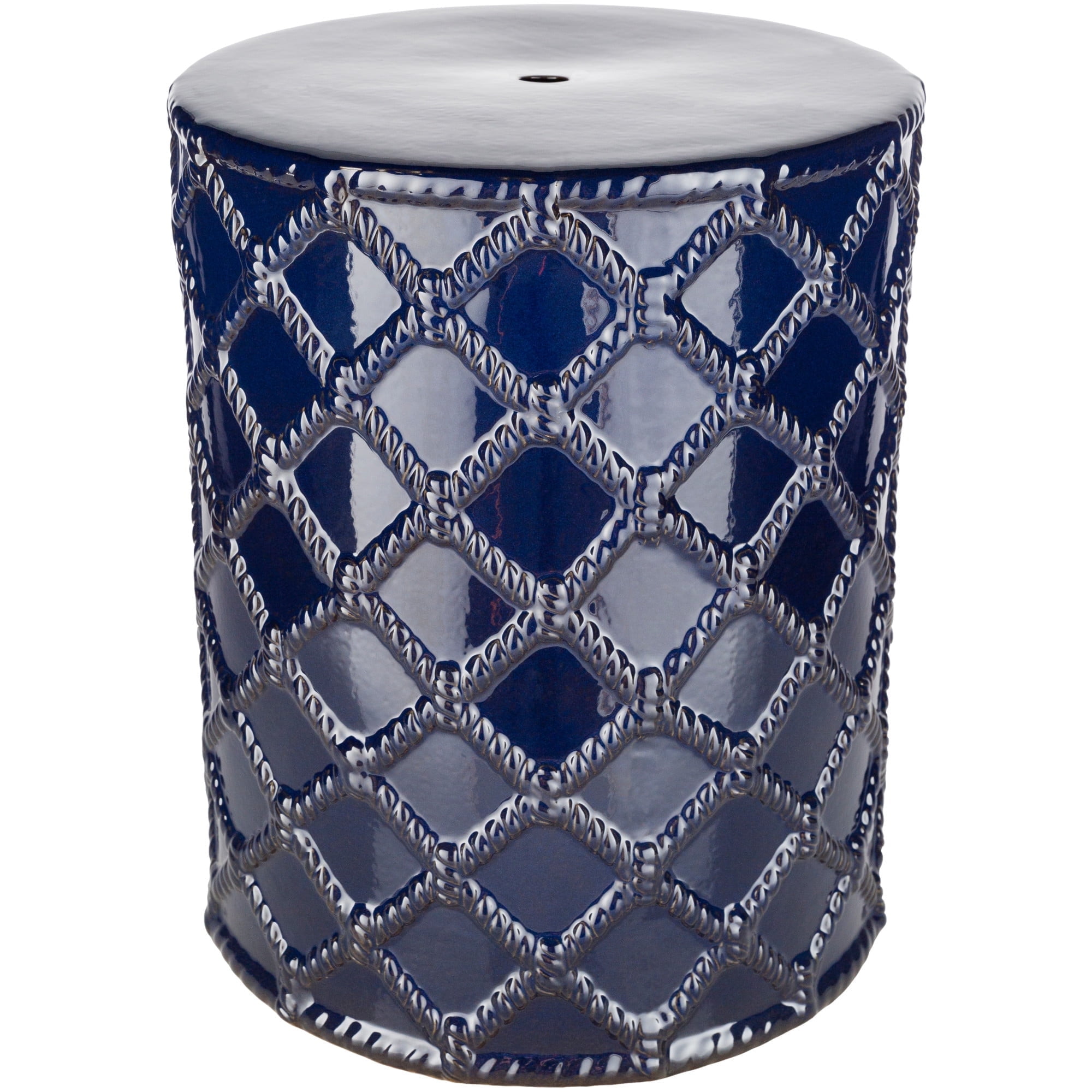 Livabliss Gaylor Traditional Garden Stool, 18" x 14", Navy - Walmart.com