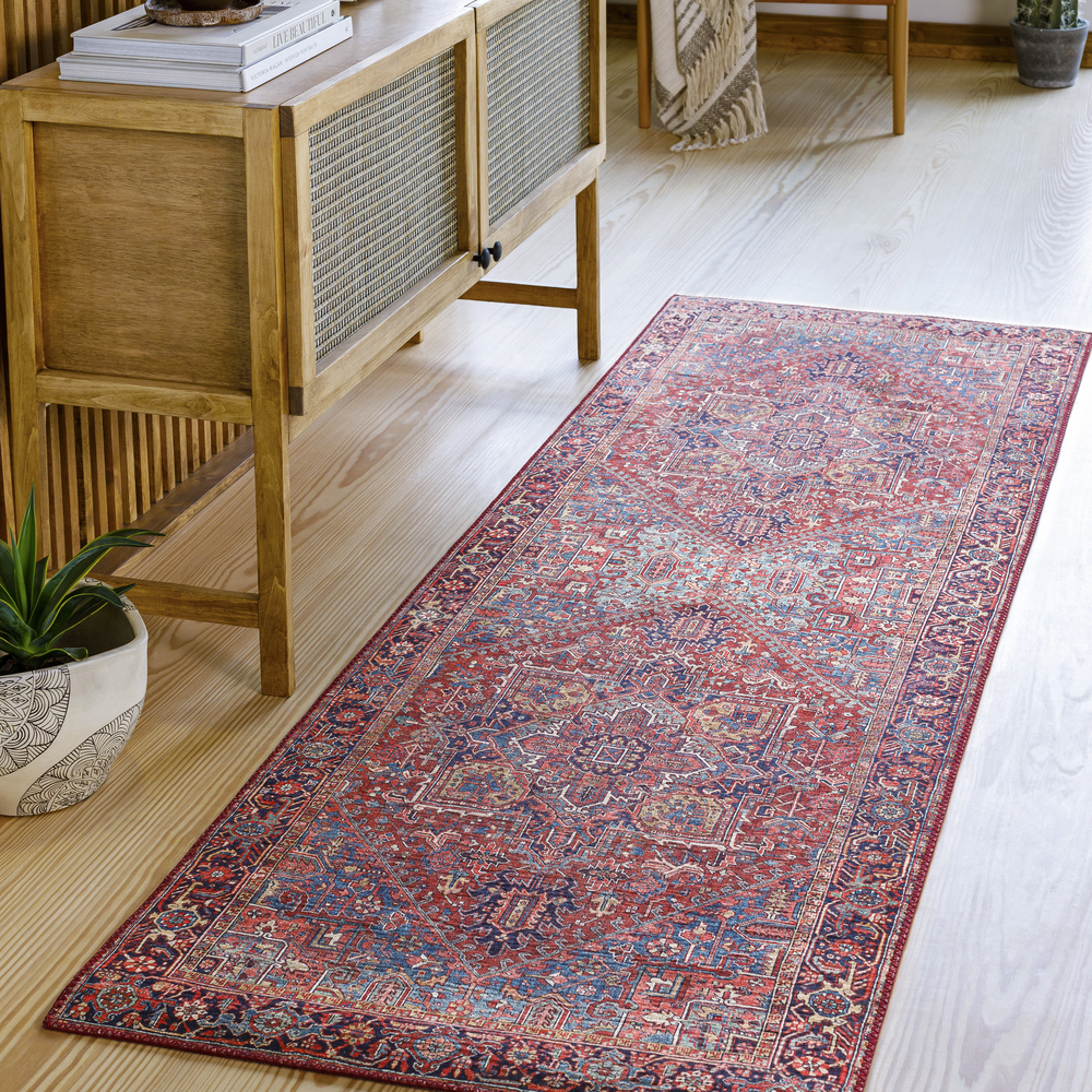 Livabliss Iris Vintage Medallion Runner Area Rug,2'6" x 7'6",Red/Blue ...