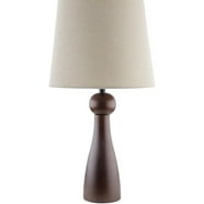 "Barnes and Ivy 32 1/2"" Tall Traditional End Table Lamp Leafwork Vase, Brown Wood and Tan Shade ...