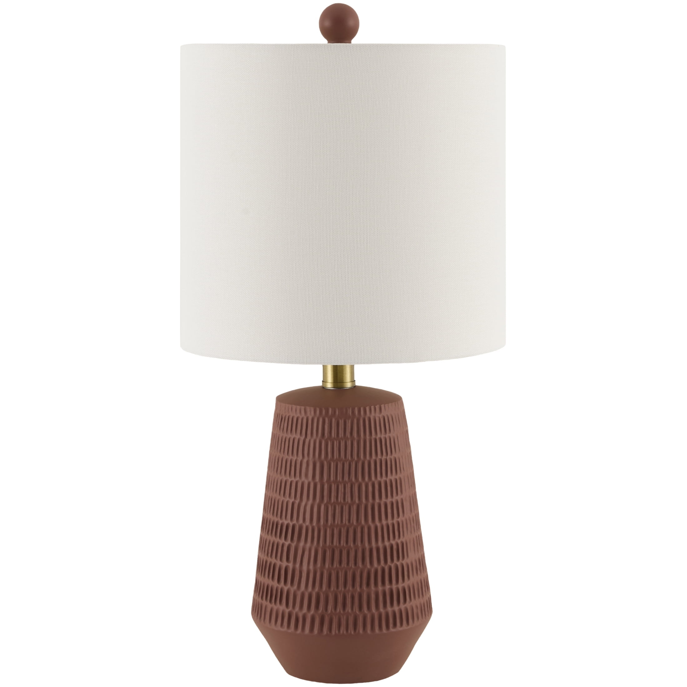 Livabliss Leipzig Rustic Accent Table Lamp, 20-inch, Brick with White ...