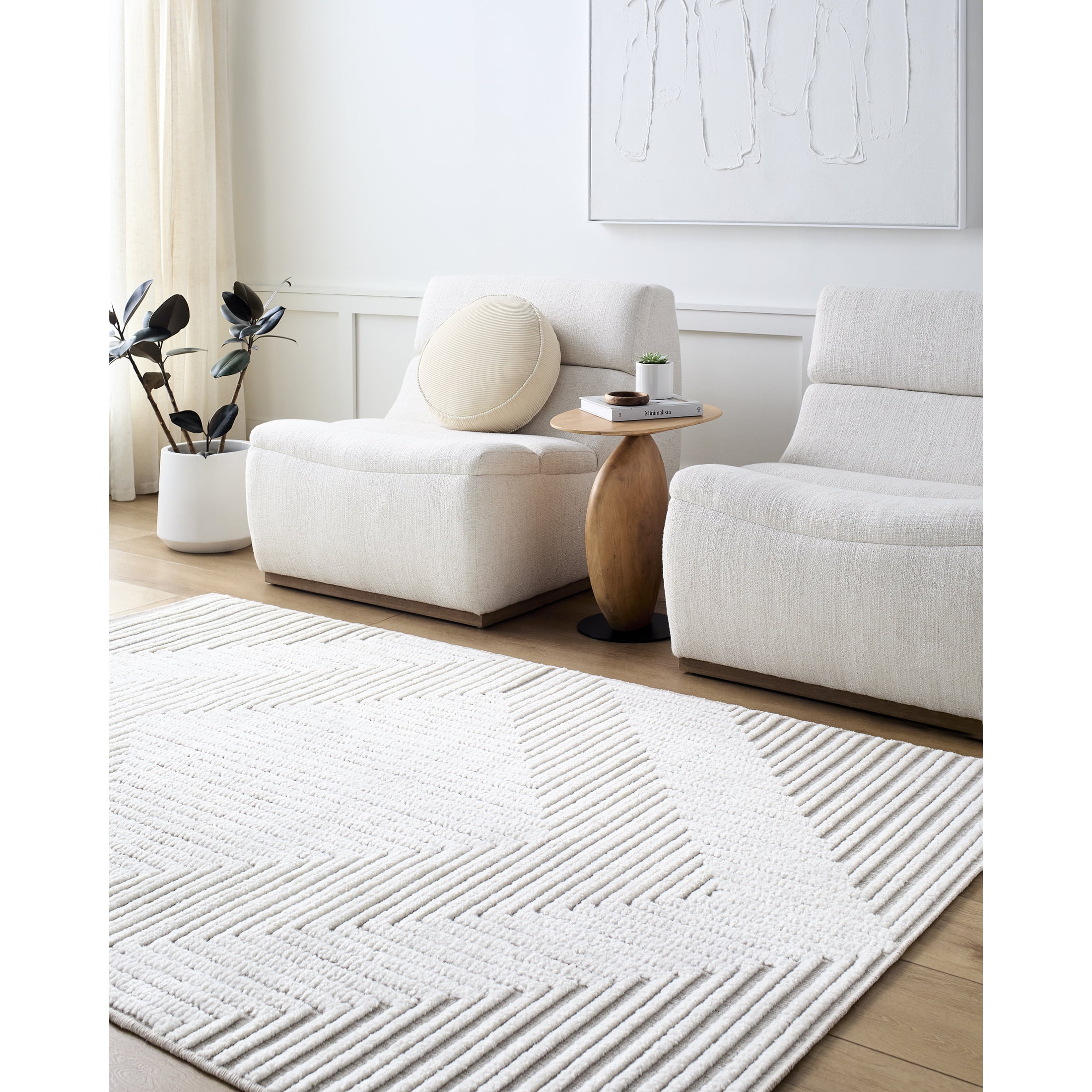 Livabliss Lyna Diamond Washable Area Rug, 3'3" x 5', Beige/Cream - Walmart.com