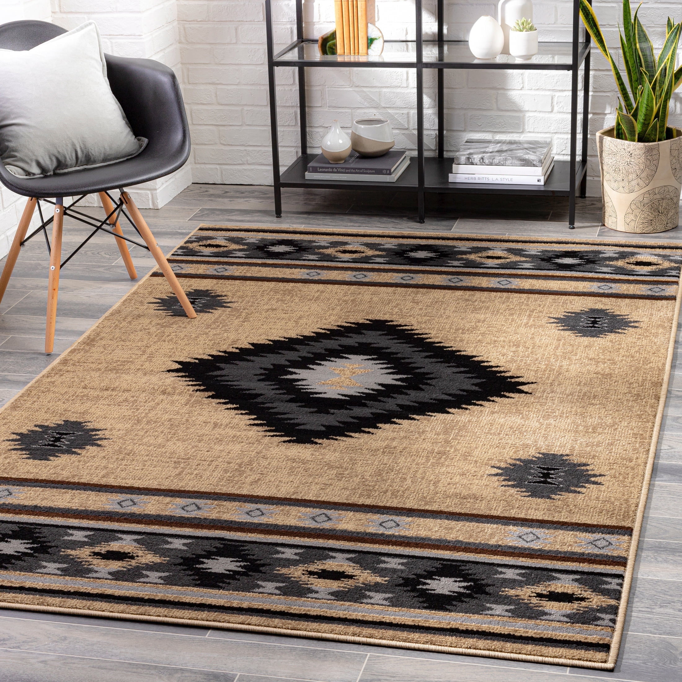 Livabliss Area Rugs for Living Room, 5x8 Paramount Rustic Beige Rug ...