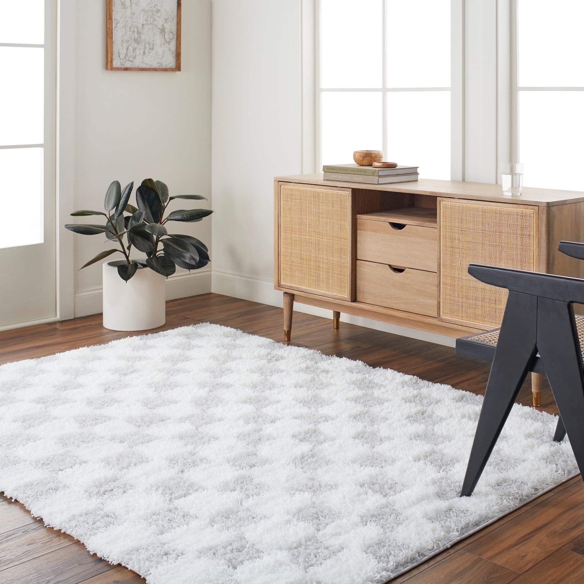 Livabliss Area Rugs for Living Room, 7x9 Urban Shag Modern Cream Rug ...