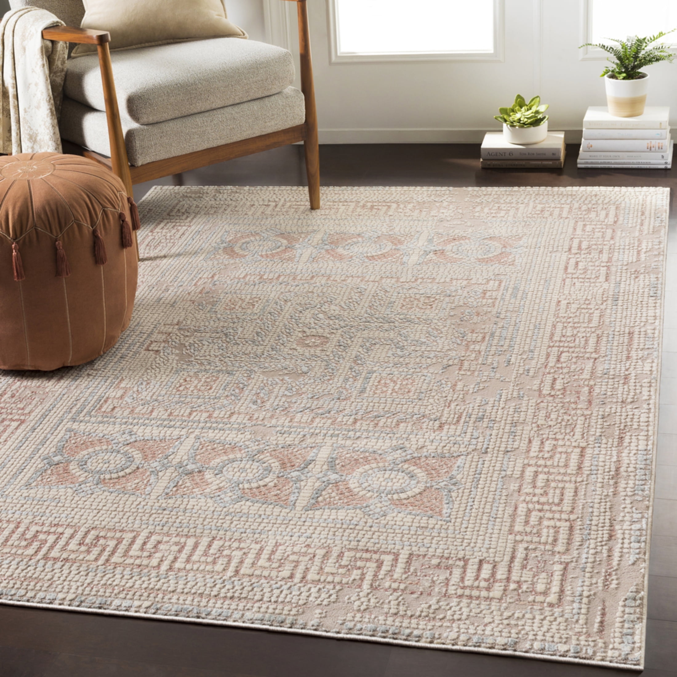 Livabliss Venezia Oriental Indoor Area Rug, Beige ,7.25' x 5.25 ...