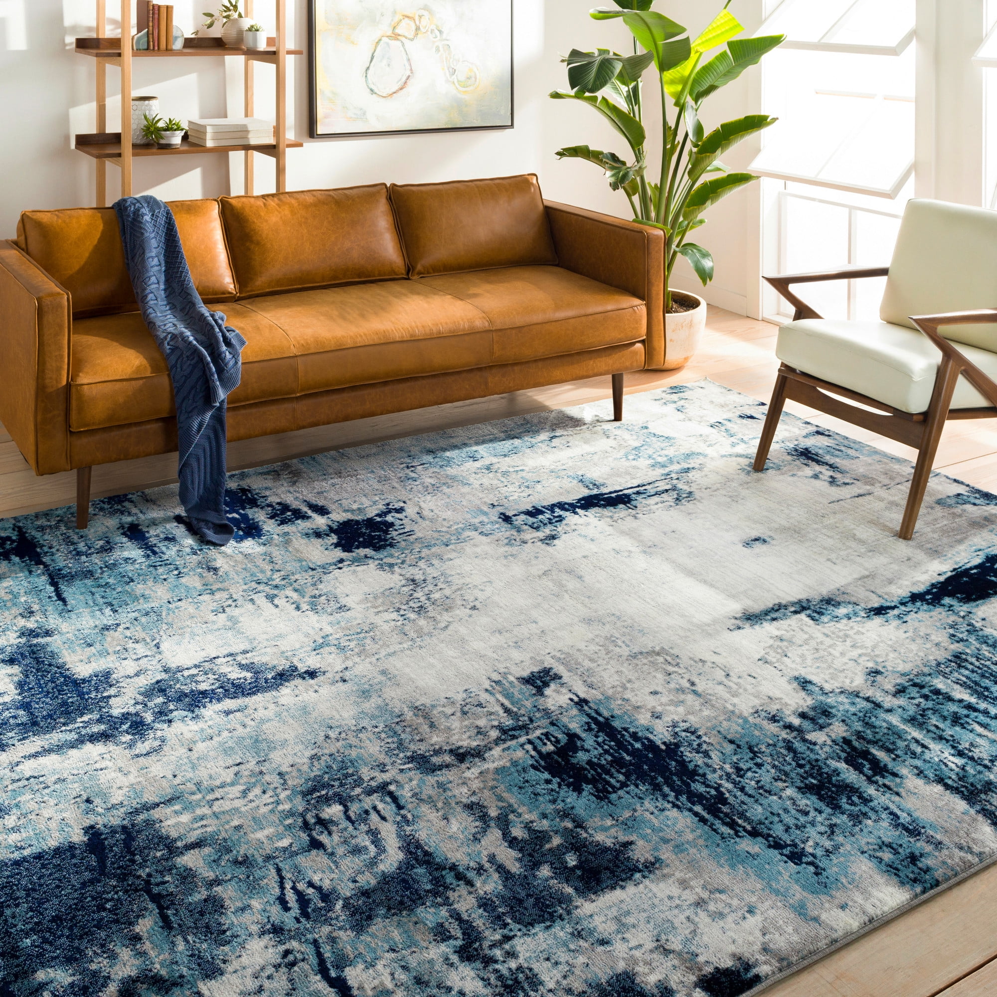 Livabliss Wanderlust Modern Abstract Area Rug,7'10" x 10'2",Aqua ...