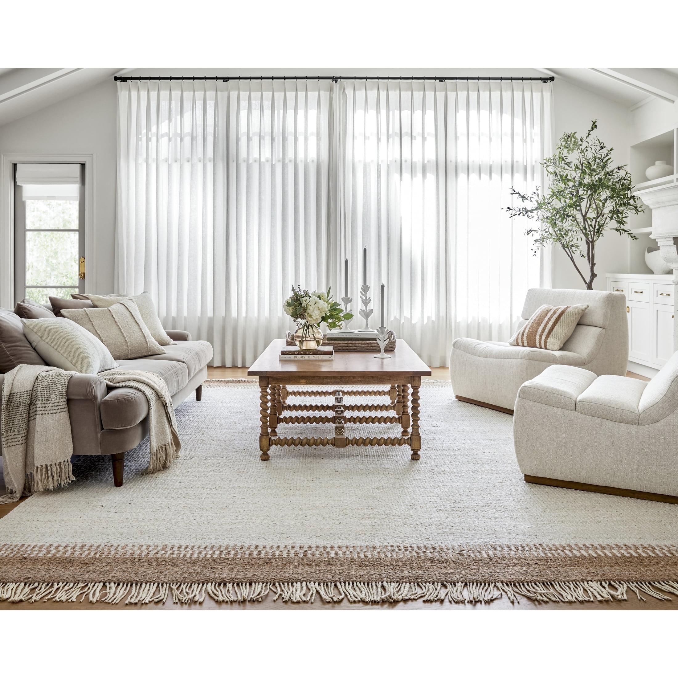 Livabliss x Becki Owens Kamey Farmhouse Fringe Area Rug,9' x 12',Ivory ...