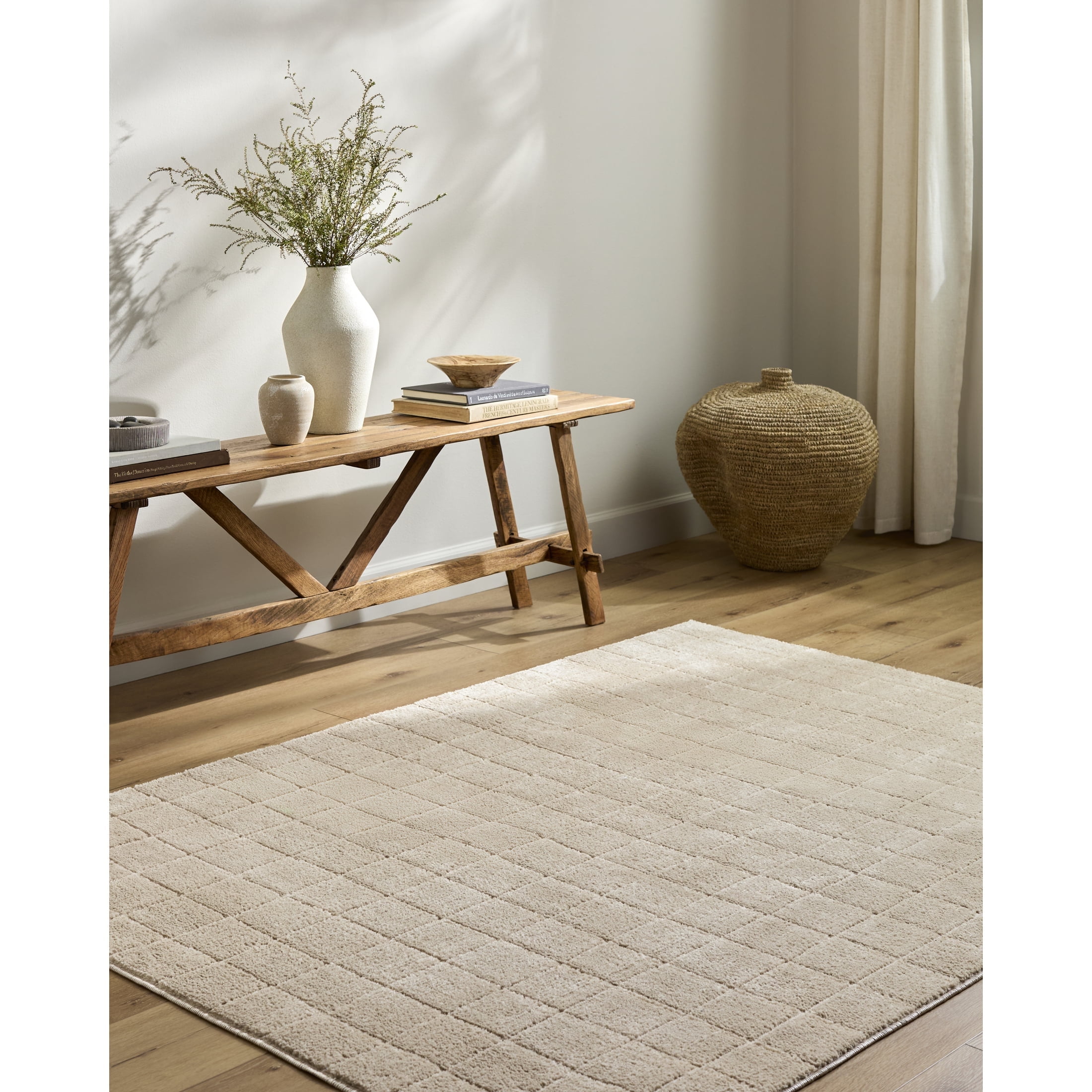 Livabliss x Our PNW Home Cascade Global Grid Area Rug,9'2" x 12',Light ...