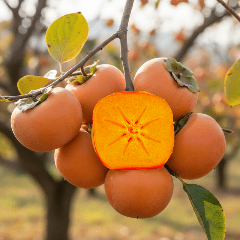 Live 2 Pcs Persimmon Tree Live Plants, Tropical Fruit Trees, Sweet and ...