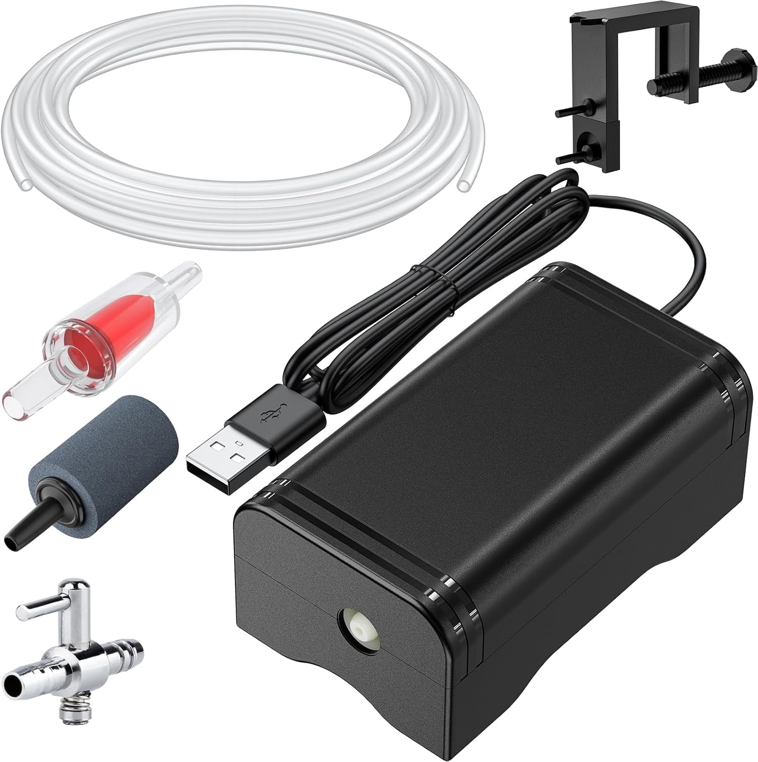 Live Aerator, Portable Air Pump for 3-20 Gallon Nano Fish Tanks and ...