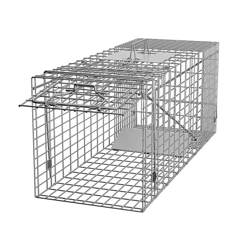 Live Animal Cage Trap 32" X 12.5" X 12" Steel Cage Catch Release Humane ...