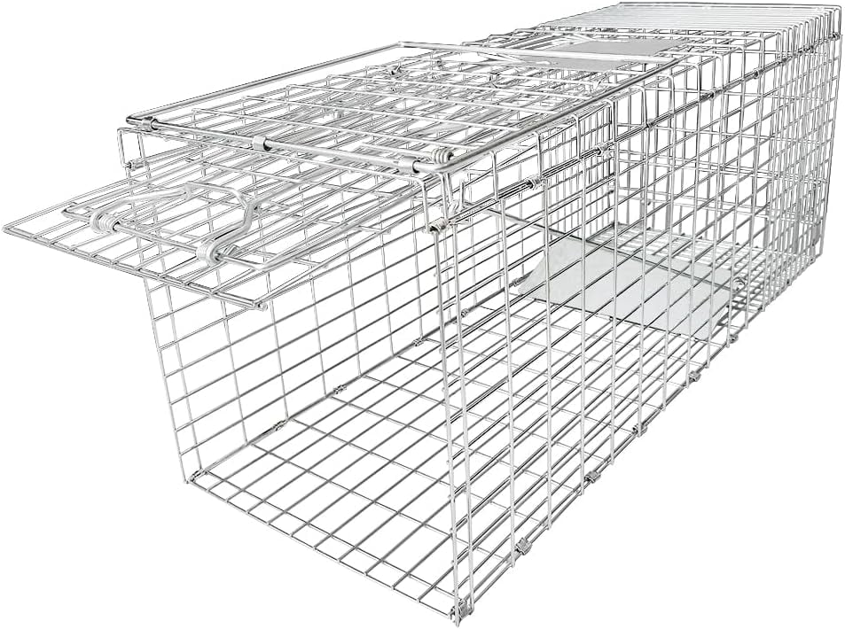 Live Animal Trap Humane Stray Cats Trap Collapsible Animal Cage Trap ...