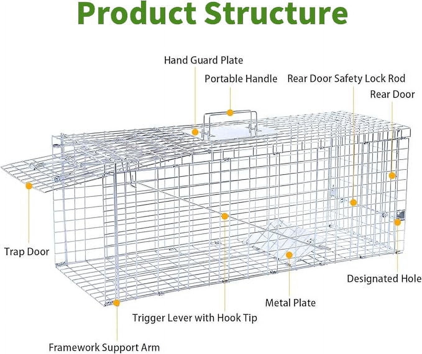Live Animal Traps,Humane Animal Trap for Stray Cats up to 16.5 pounds ...