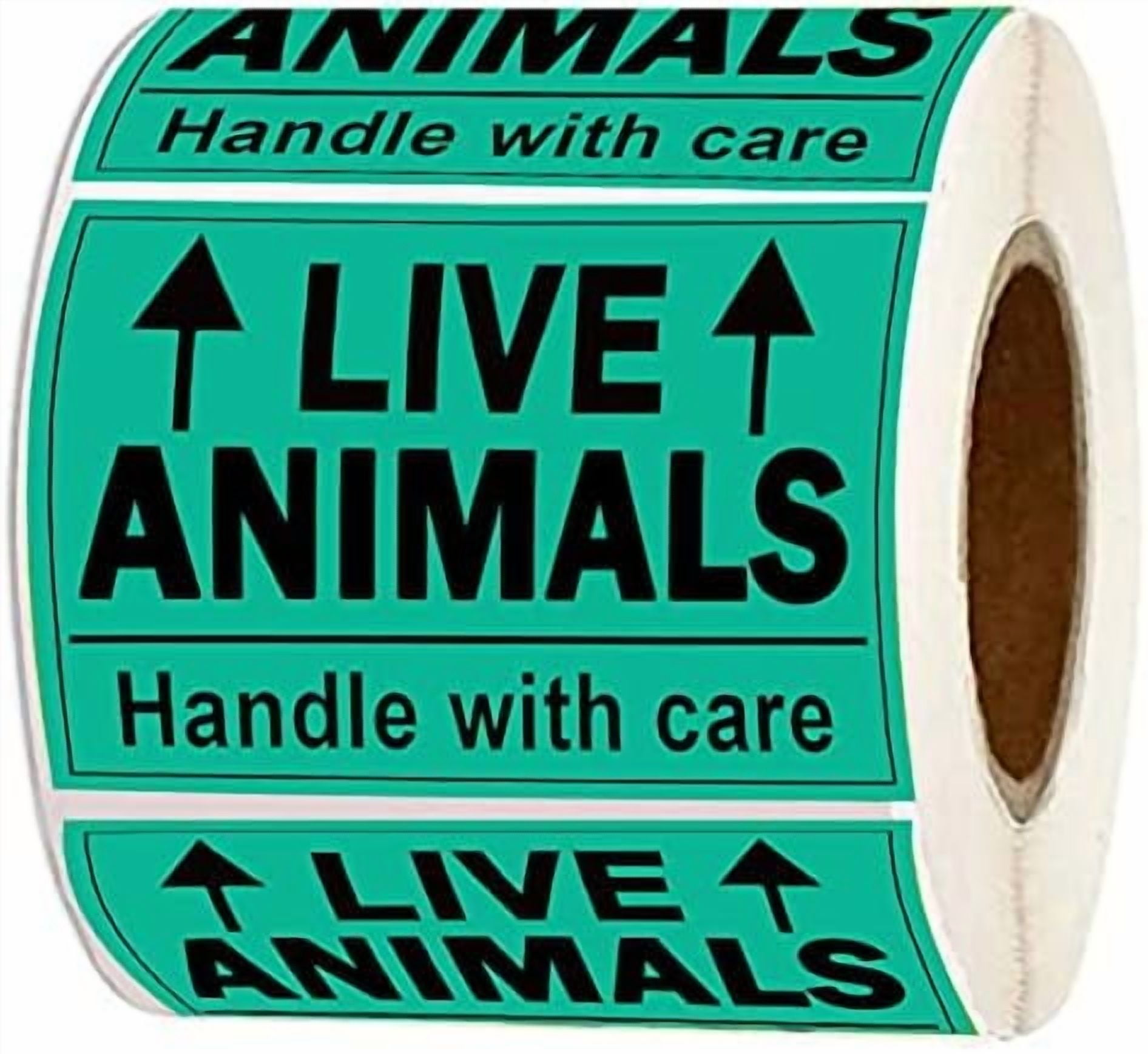 Live Animals Please Handle with Care Stickers,2 X 3 Inch Fluorescent ...