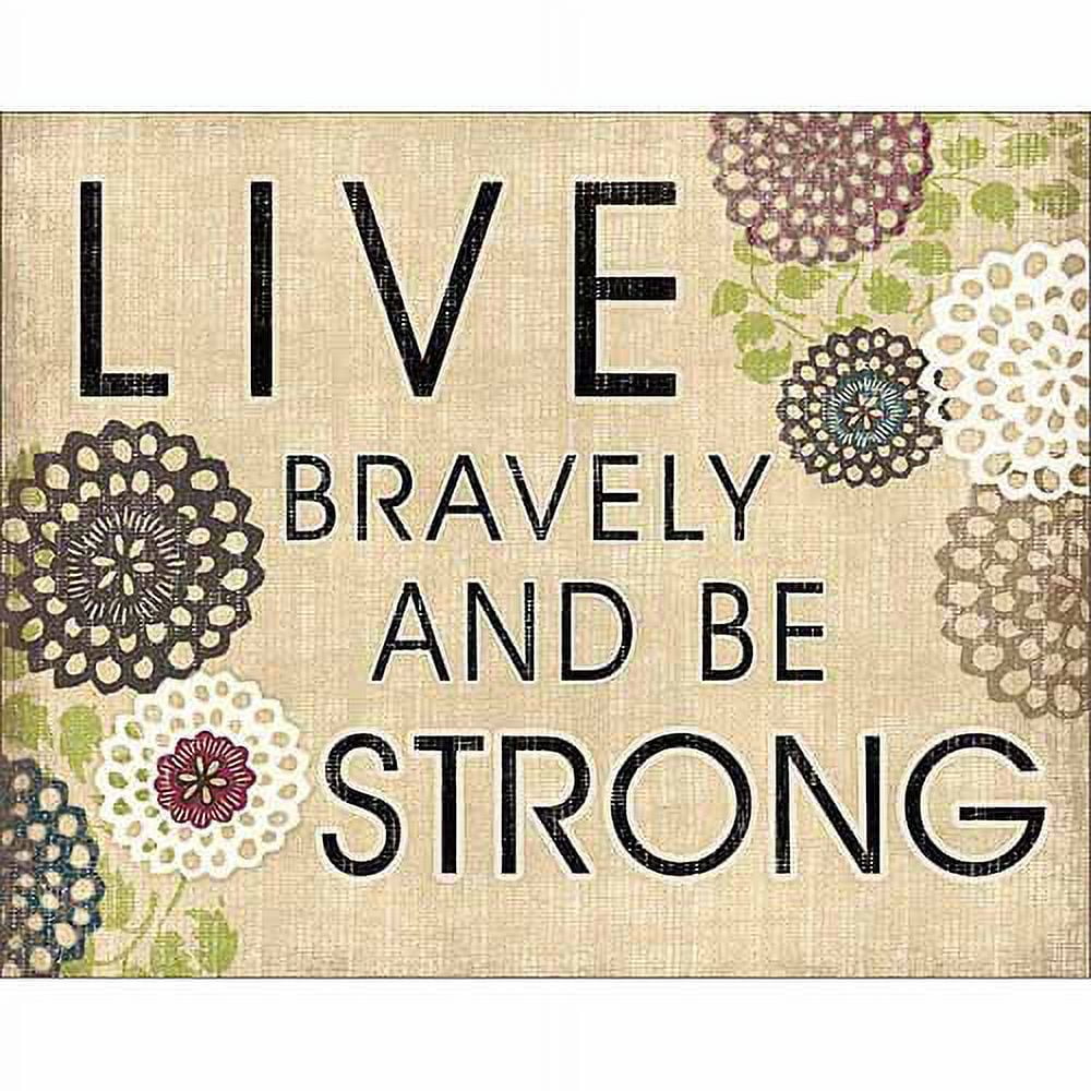 Live Bravely Abstract Vector Illustrated Flower Inspirational ...