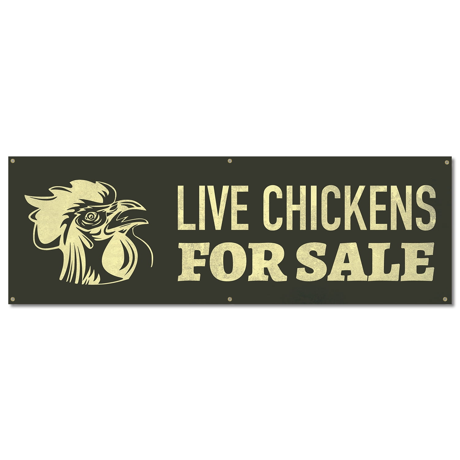 Live Chickens | 24" X 72" Banner | Outdoor Vinyl Sign With Grommets ...
