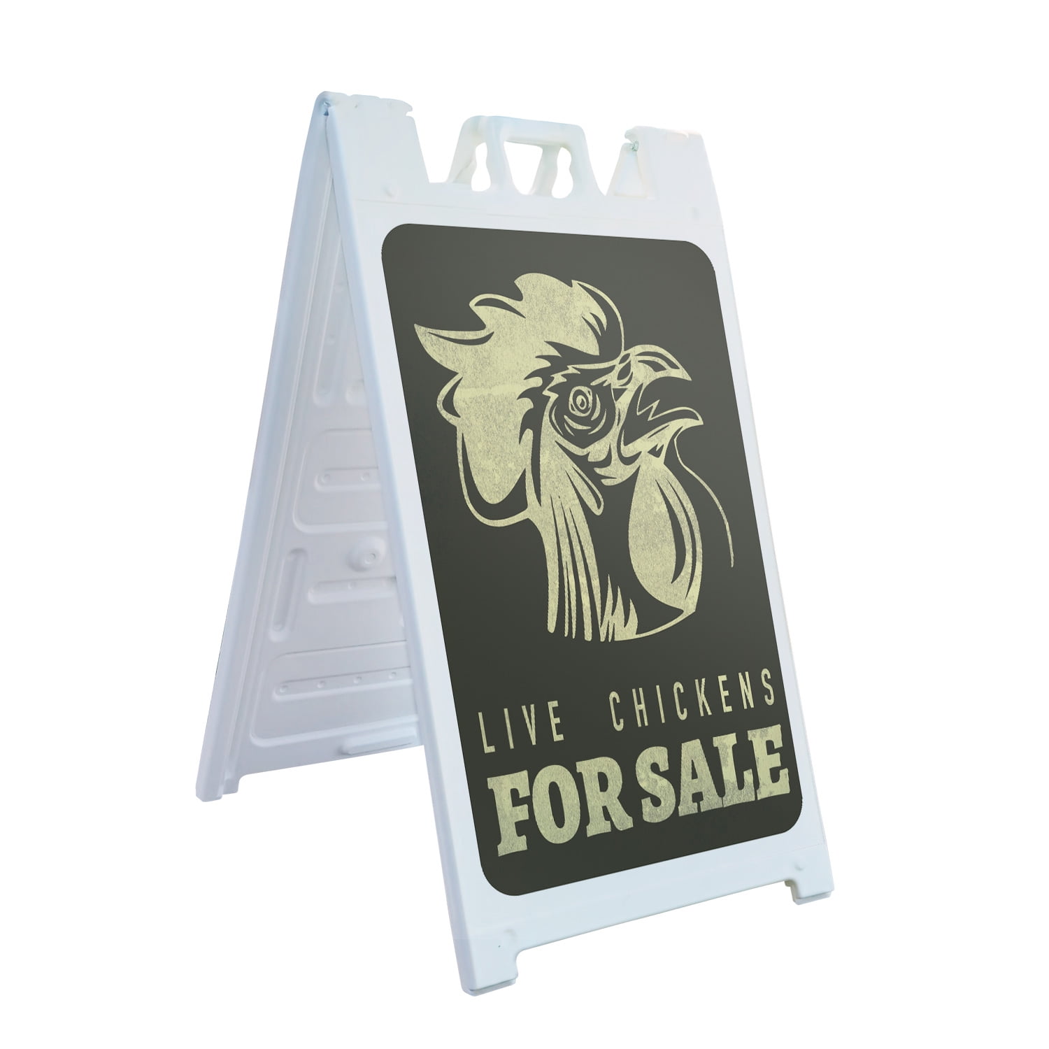 Live Chickens 24" x 36" Double Sided A-Frame Sidewalk Sign, Includes 2 ...