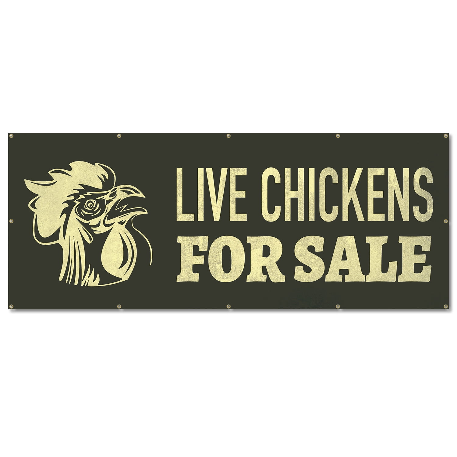 Live Chickens | 48" X 120" Banner | Outdoor Vinyl Sign With Grommets ...