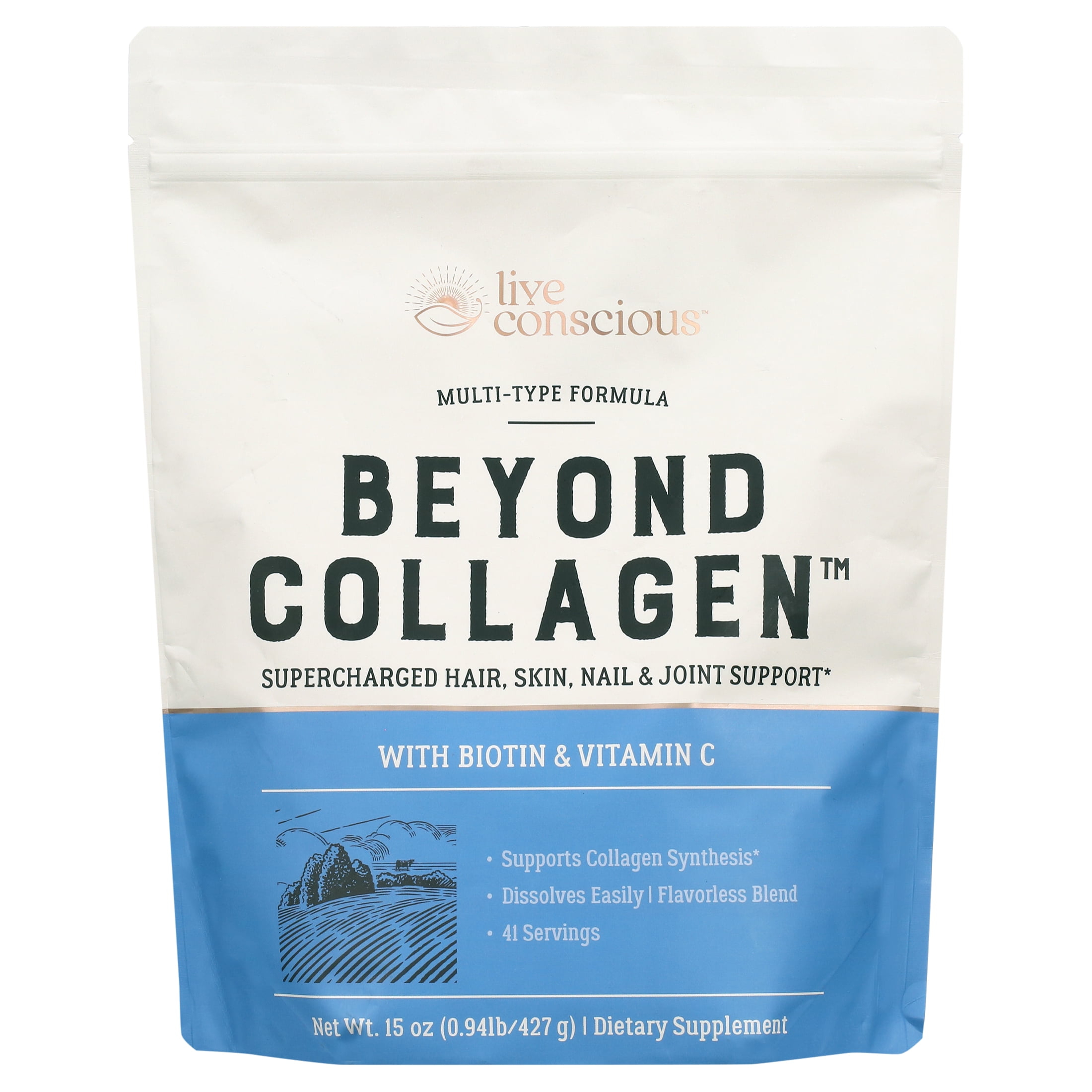 Live Conscious Beyond Collagen Powder with Biotin, Vitamin C, Hair ...