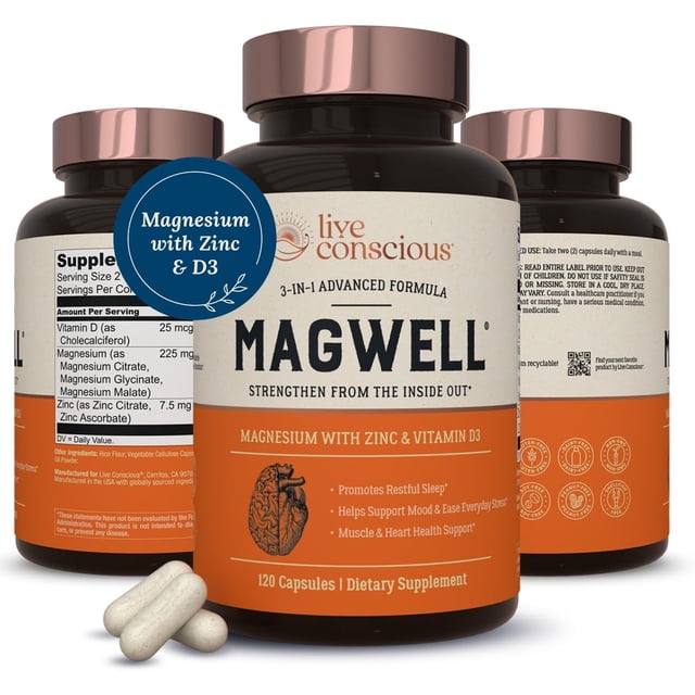 Live Conscious MagWell Magnesium Triple Complex w/ Glycinate Citrate ...
