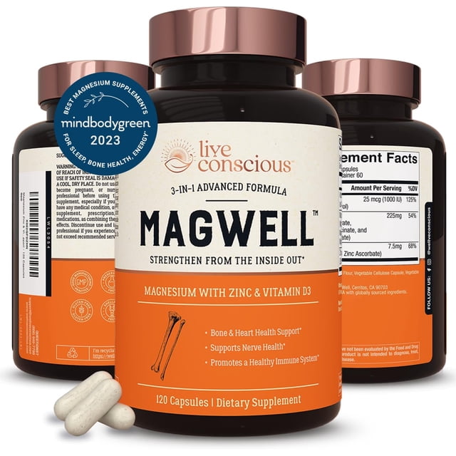 Live Conscious MagWell Magnesium Triple Complex w/ Glycinate Citrate ...