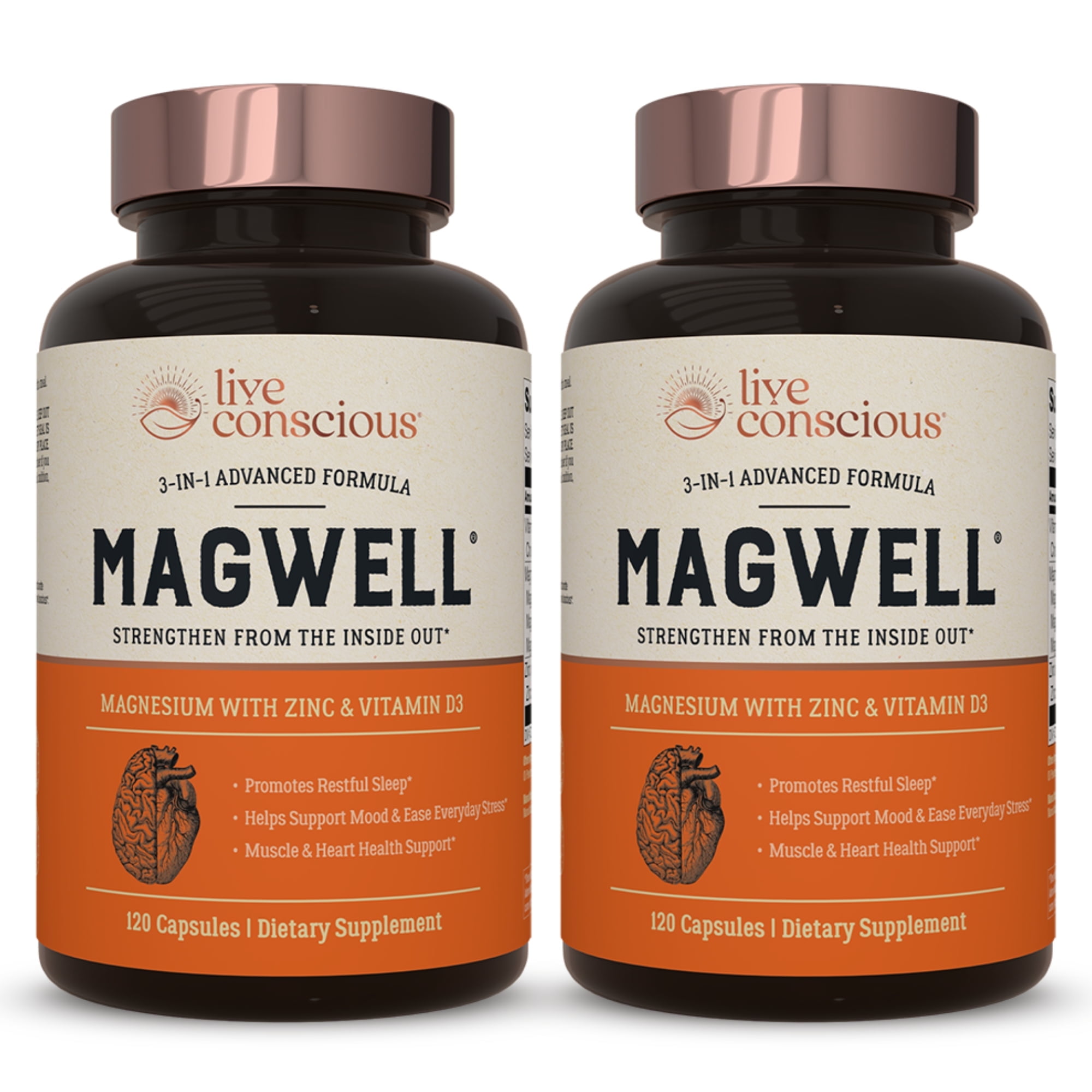 Live Conscious MagWell, Magnesium With Zinc and Vitamin D3, 25mcg ...