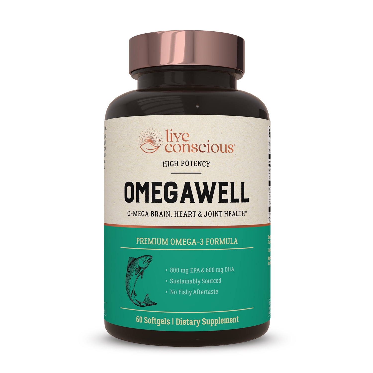 Live Conscious OmegaWell Fish Oil | 60 Softgels - Walmart.com
