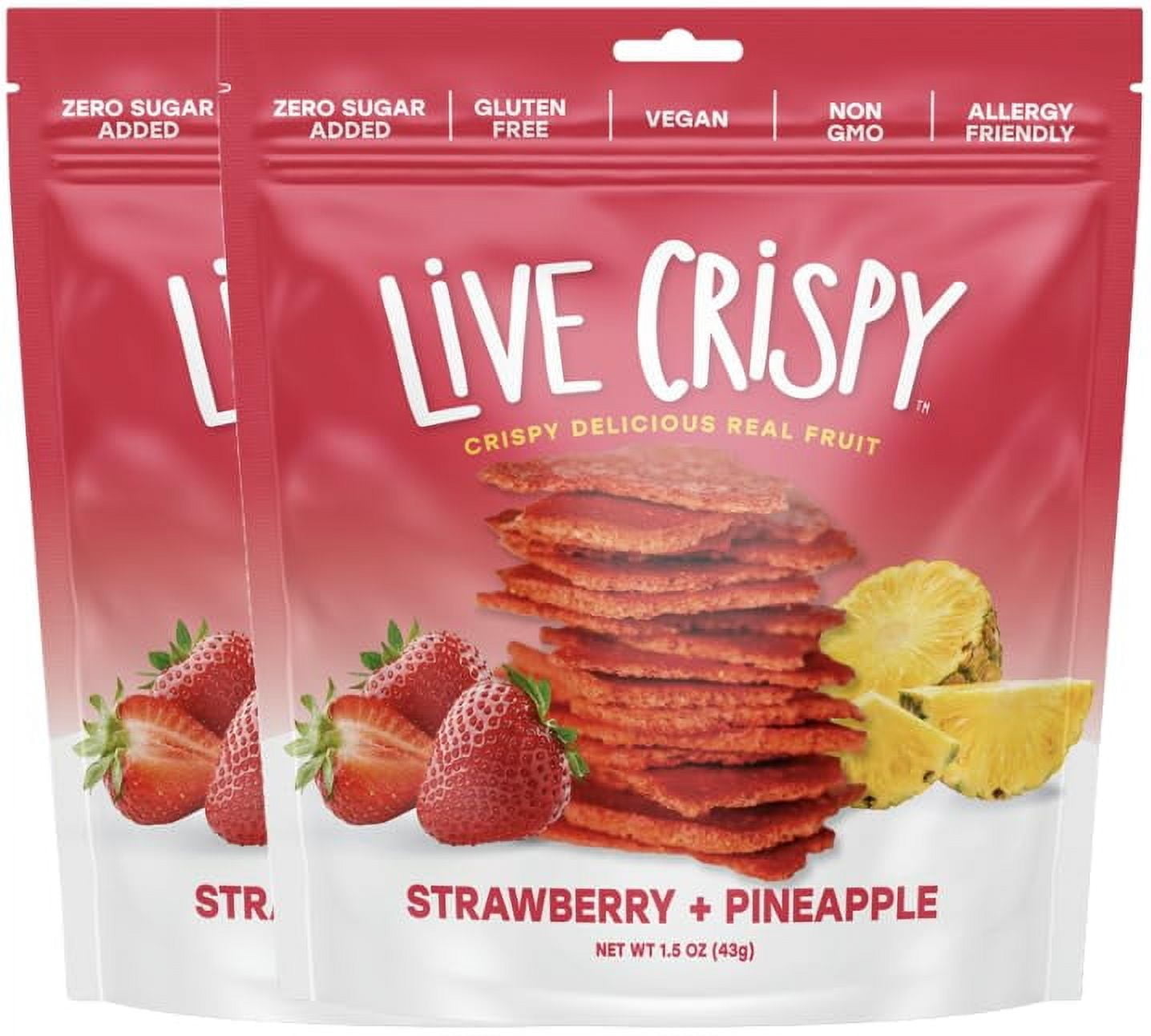 Live Crispy Fruit Chips SBF3 - Pineapple-Powered Snack Packed with 100% ...