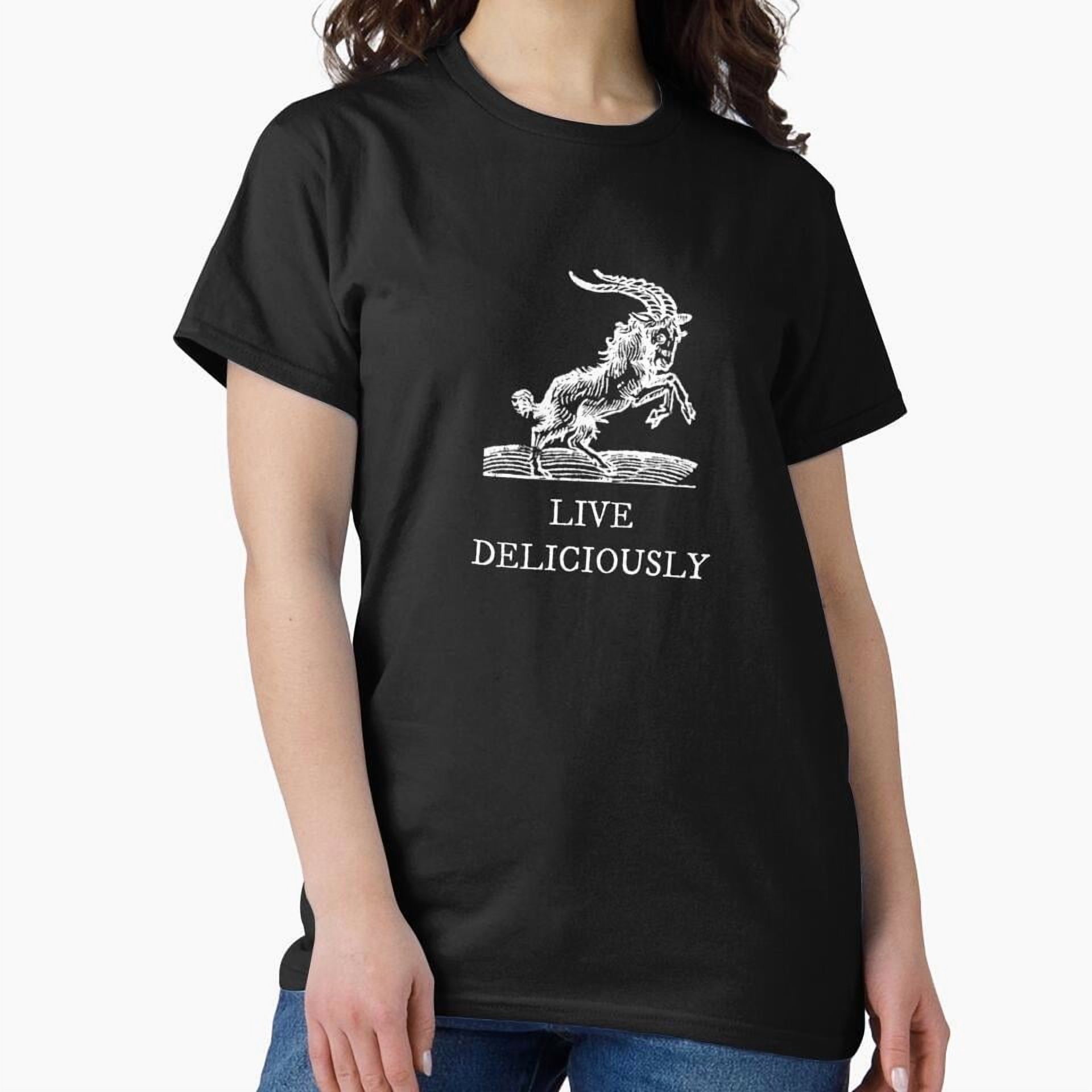 Live Deliciously The Witch Black Phillip Horror Quote H24069 T-Shirt ...