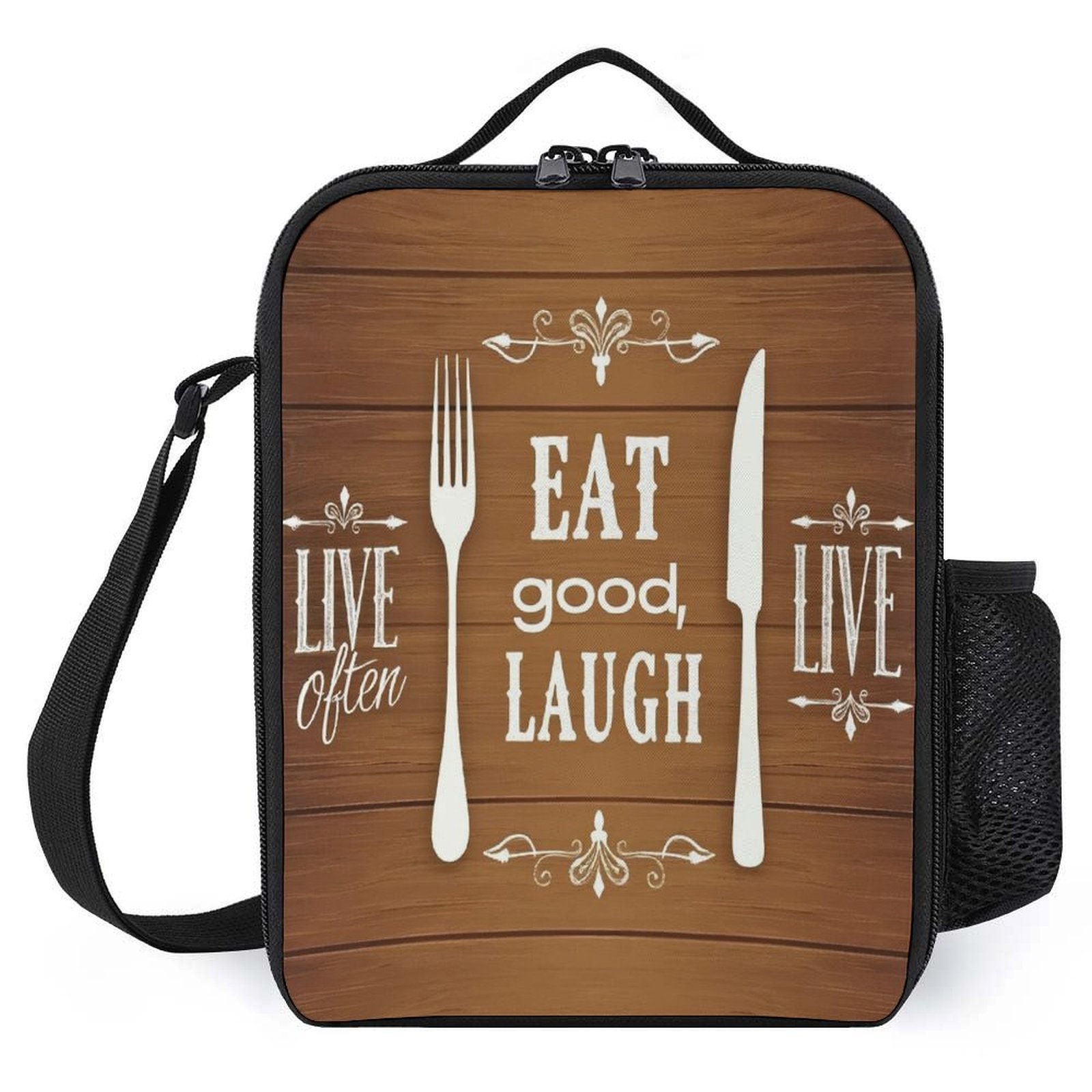 Live Eat Laugh Art Print Lunch Bag Women Thermal Cooler Insulated Lunch ...