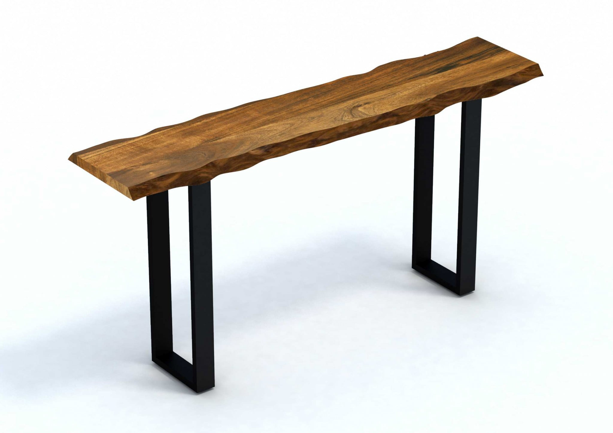 Live Edge Acacia Wood Console Table with Black Metal Legs - Walmart.com