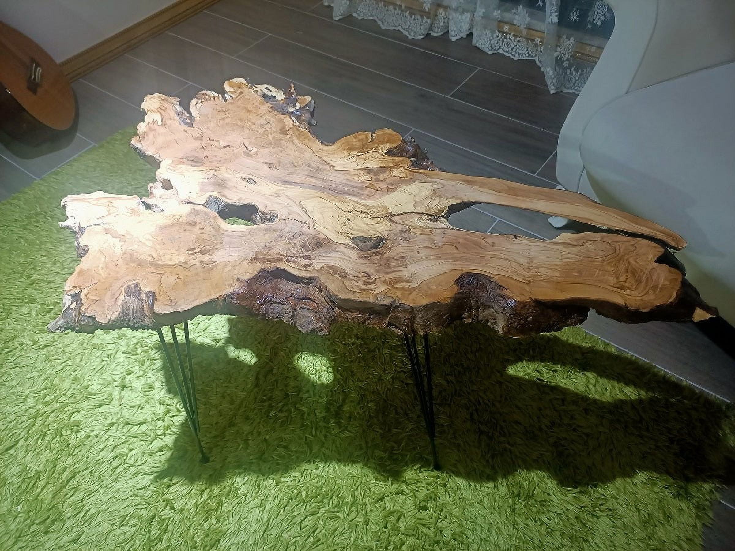 Live Edge Center Table Rustic Coffee Table Natural Olive Tree Solid ...