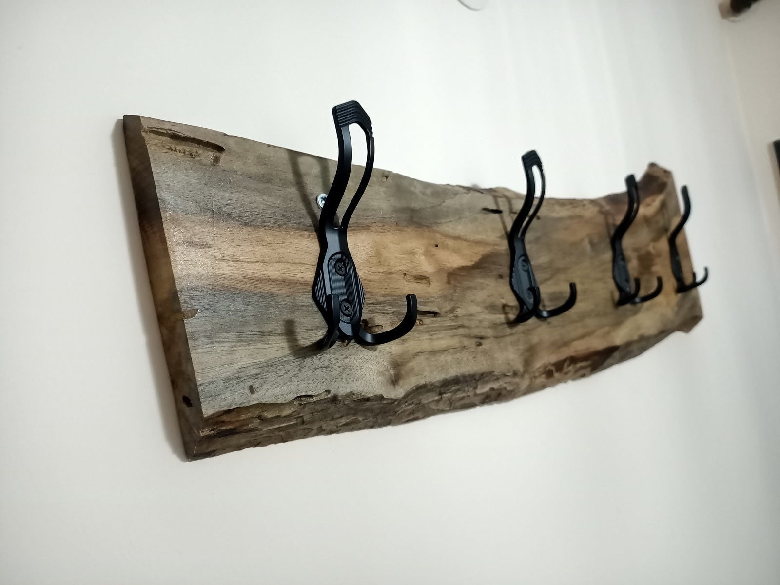 Live Edge Coat Rack Wall Mounted Coat Hanger from Walnut Olive Pine ...