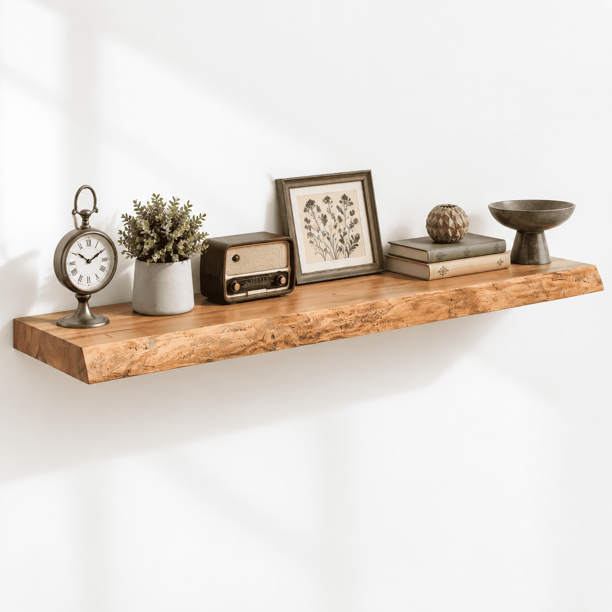 Live Edge Elm Floating Shelves - 48