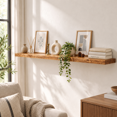 Live Edge Elm Floating Shelves - 55 In Rustic Solid Wood With Heavy ...
