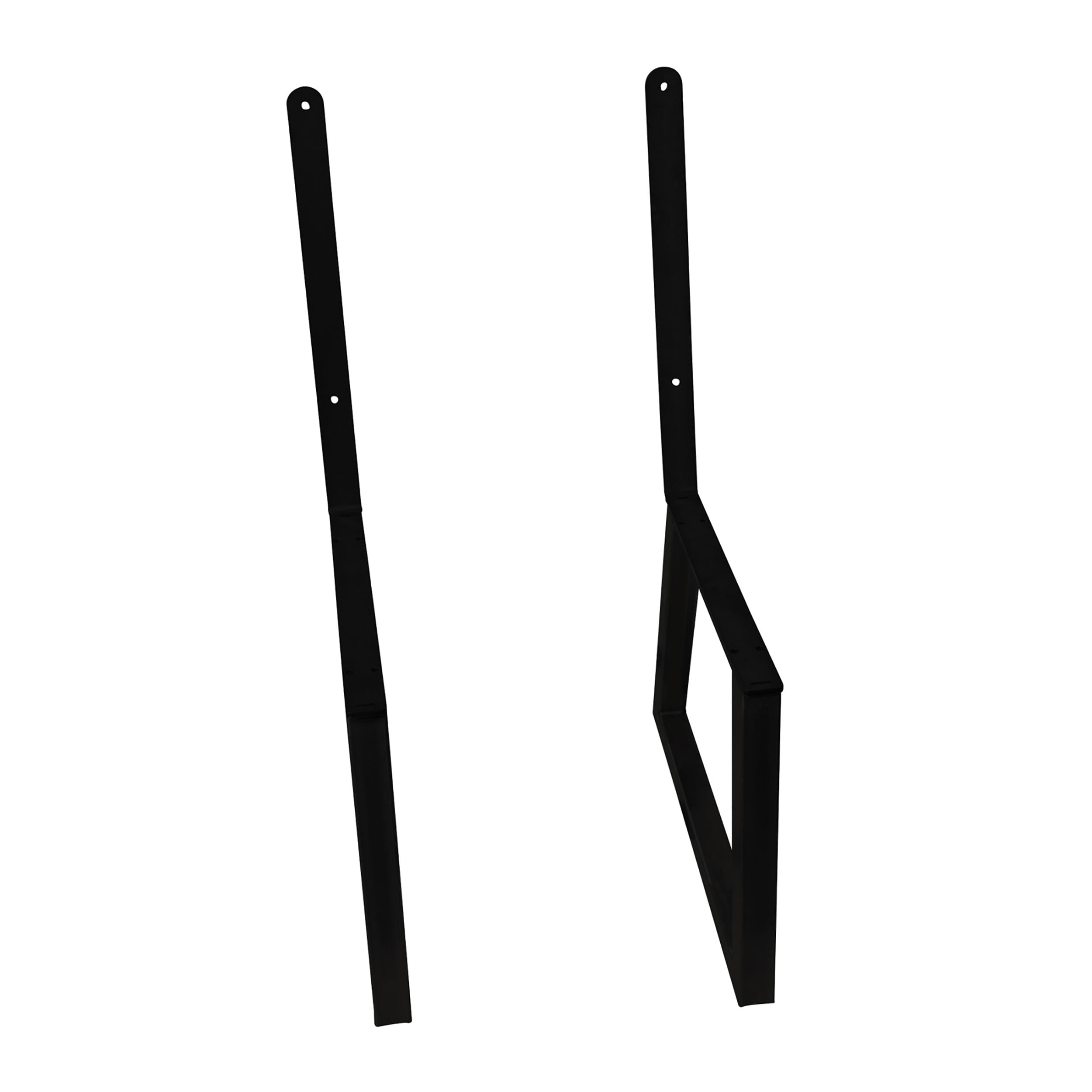 Live Edge Timber Co. Black Metal Bench Legs with Back Rest - Pair ...