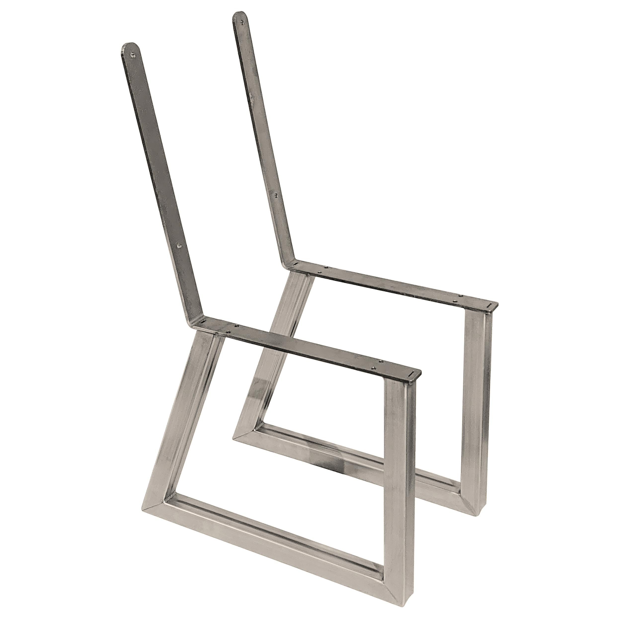 Live Edge Timber Co. Raw Steel Bench Legs with Backrest - Pair ...