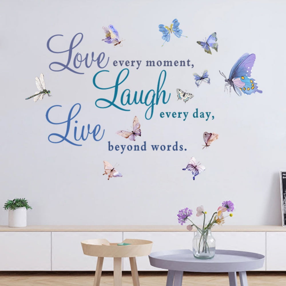 Live Every Moment,Laugh Every Day,Love Beyond Words,Wall Sticker ...