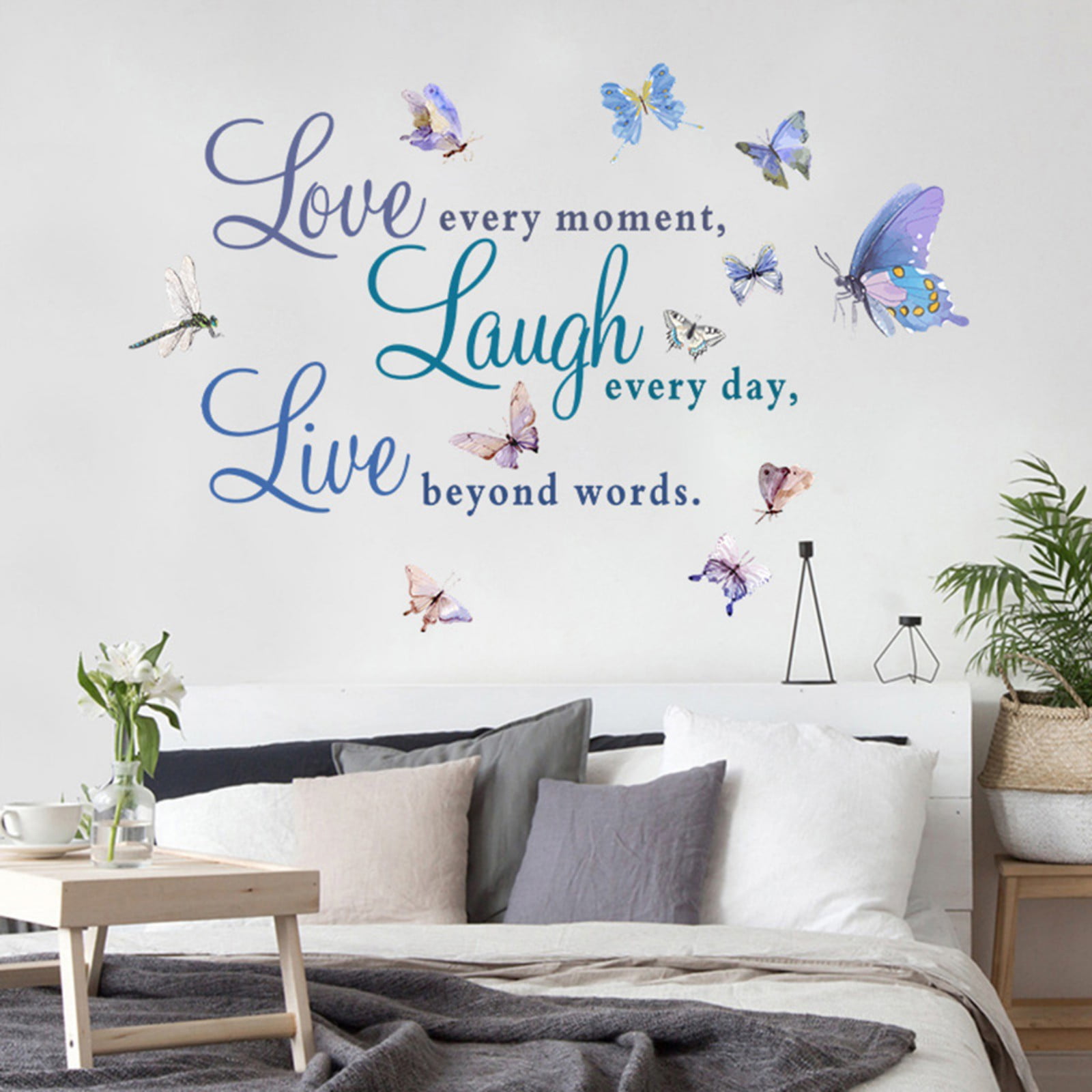 Live Every Moment,Laugh Every Day,Love Beyond Words,Wall Sticker ...